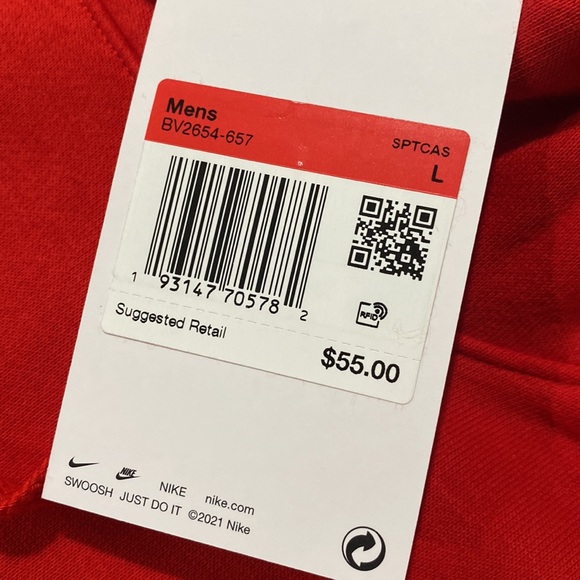 Nike | Sweaters | Nike Sportswear Club Fleece Hoodie Pullover Red Brand ...